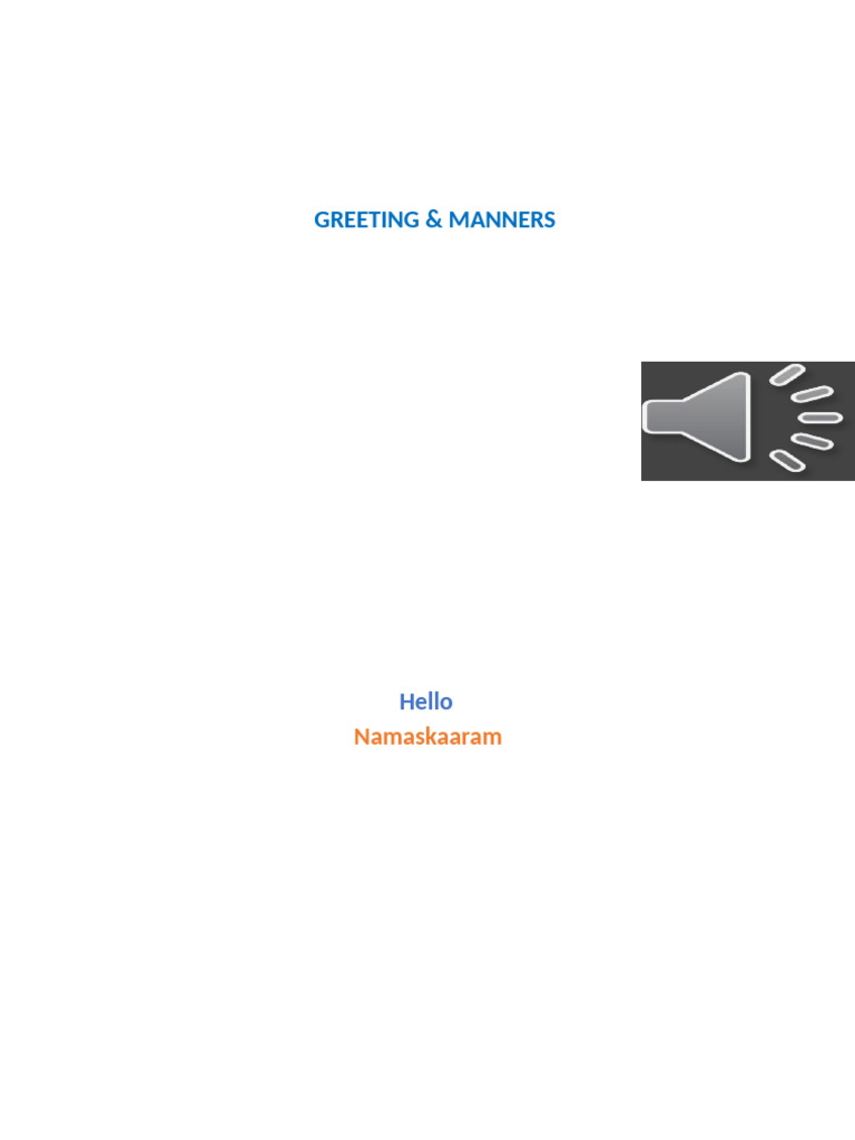Greetings and Manners | PDF
