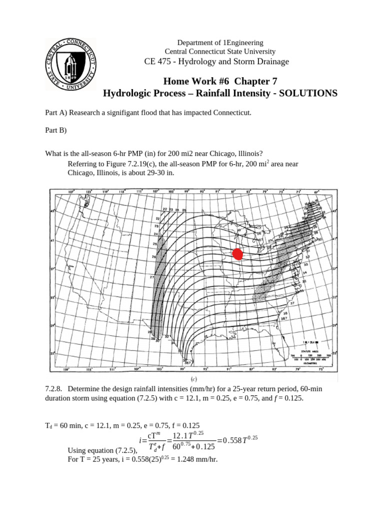 Solutions HW 6 CH7 Rainfall | PDF