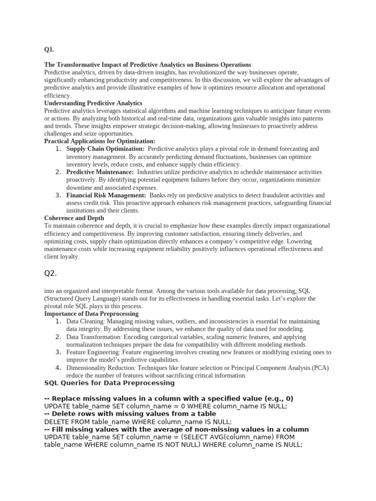 Predictive Analysis Pdf 