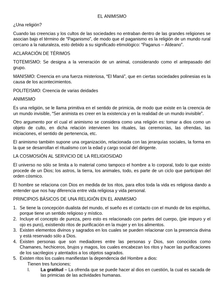 El Animismo | PDF