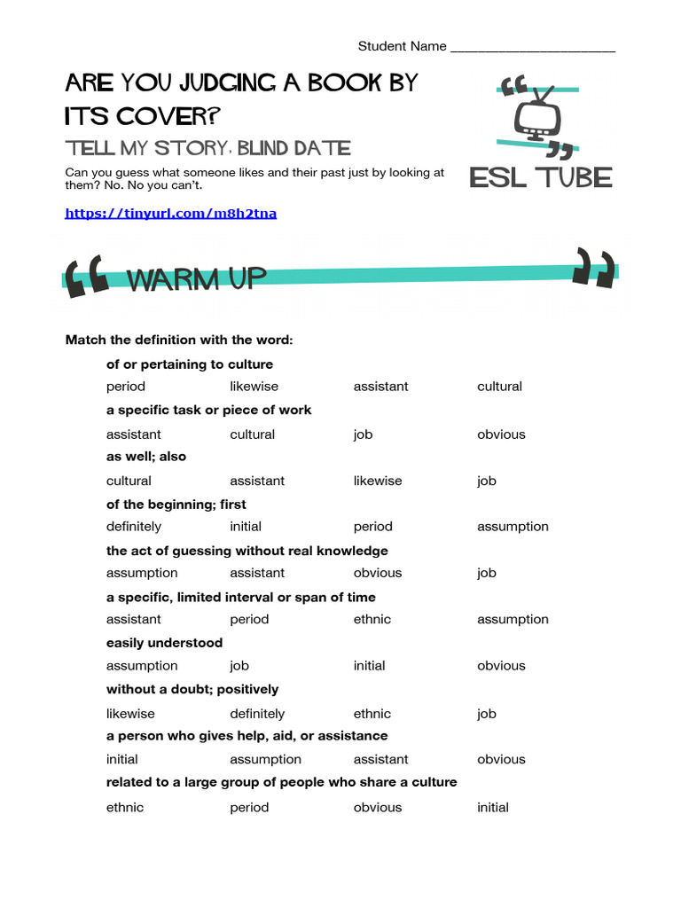 Are You Judging A Book Worksheet | PDF