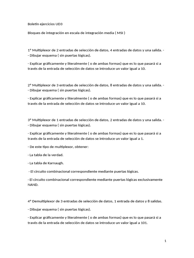 Boletín Ejercicios UD3 | PDF