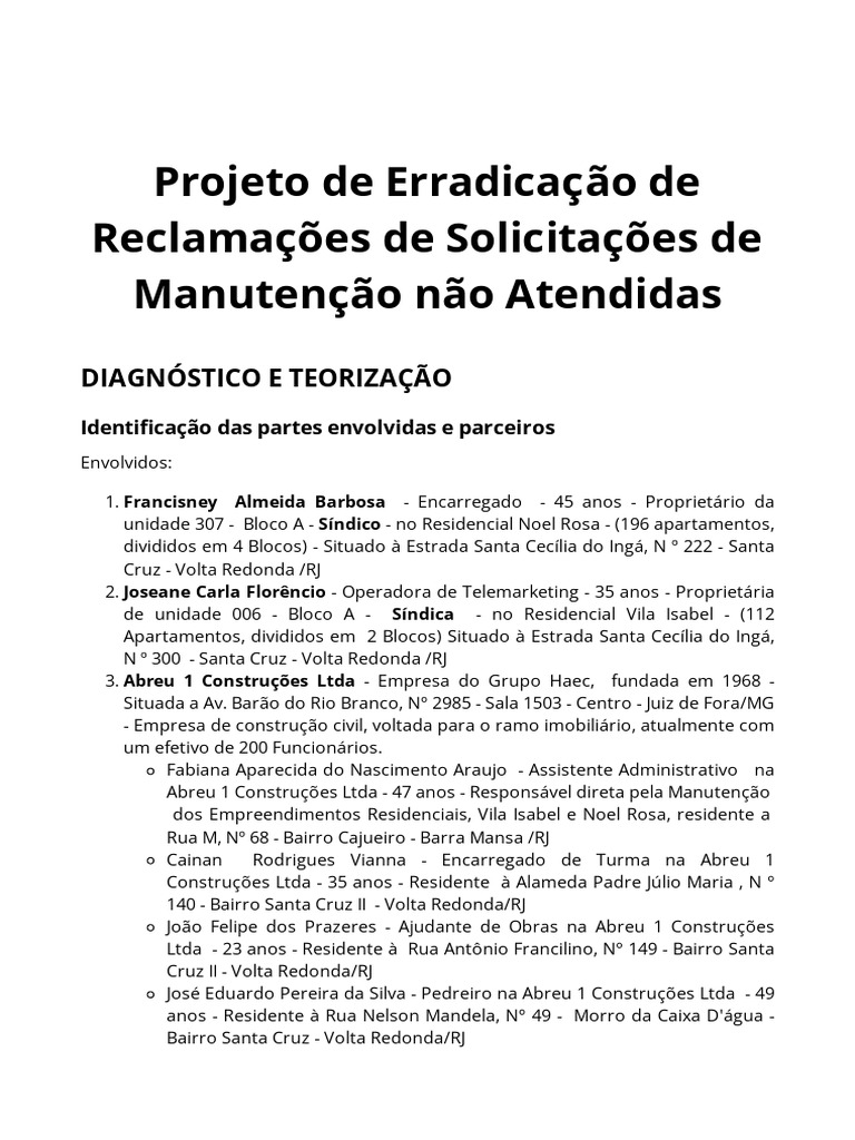 PROJETO DE ERRADICAÇÃO DE RECLAMAÇÕES AO SAC | PDF