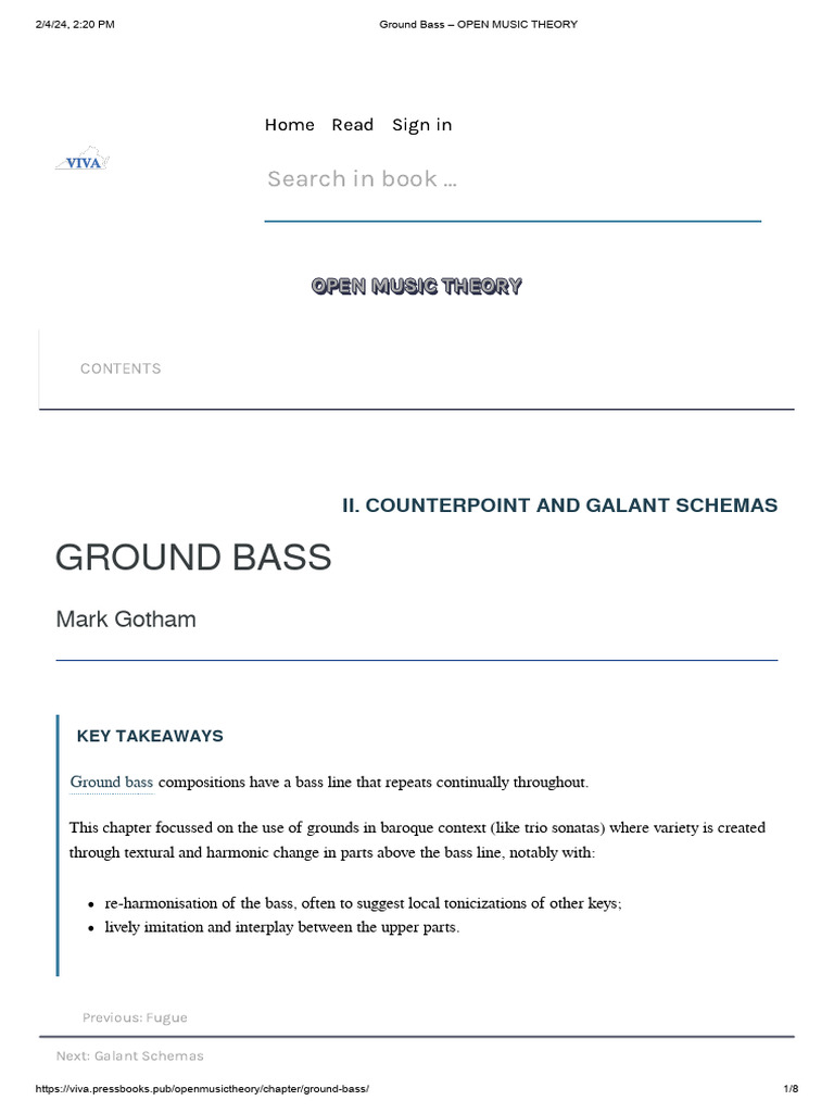 Ground Bass – OPEN MUSIC THEORY | PDF
