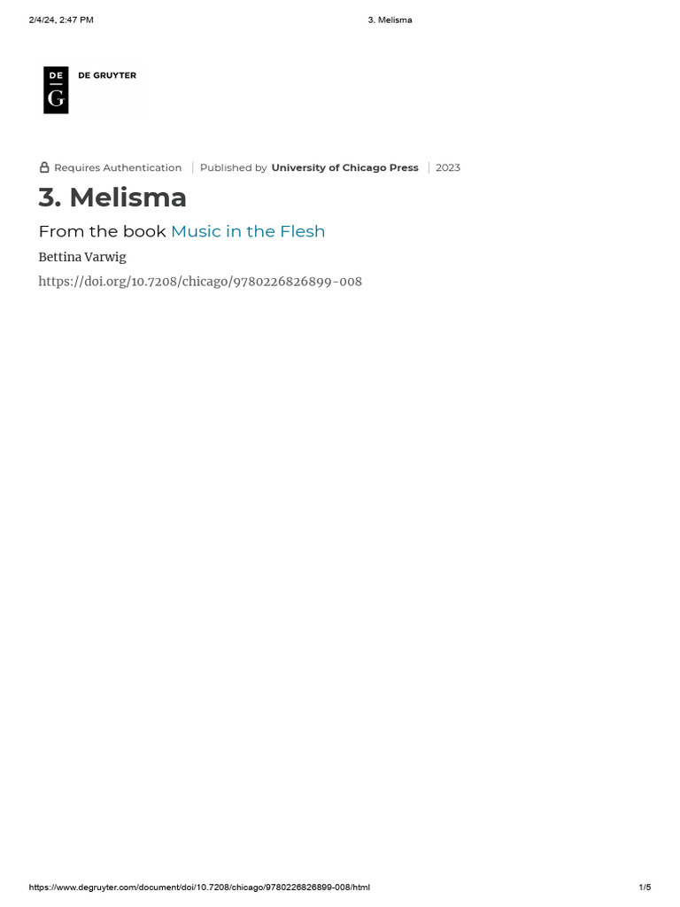 Melisma | PDF