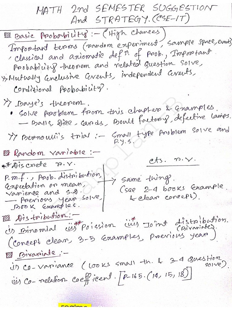 CSE-IT Math Suggestion | PDF
