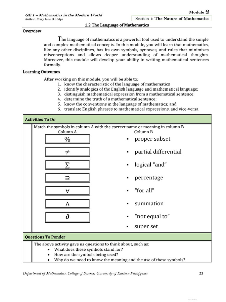 GE1 MMW Module 2 | PDF