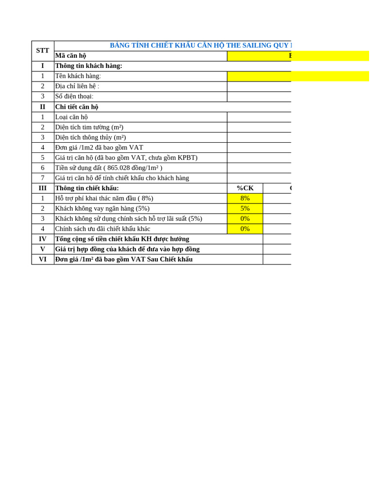 Báº NG Tã NH Giã¡ Trá Cä N Há Vã o HÄ MB (TÃ A B) | PDF