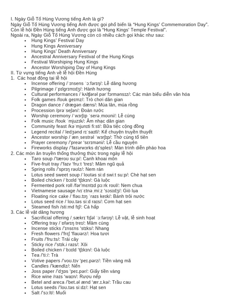 Gi T Hùng Vương (Vocab) | PDF