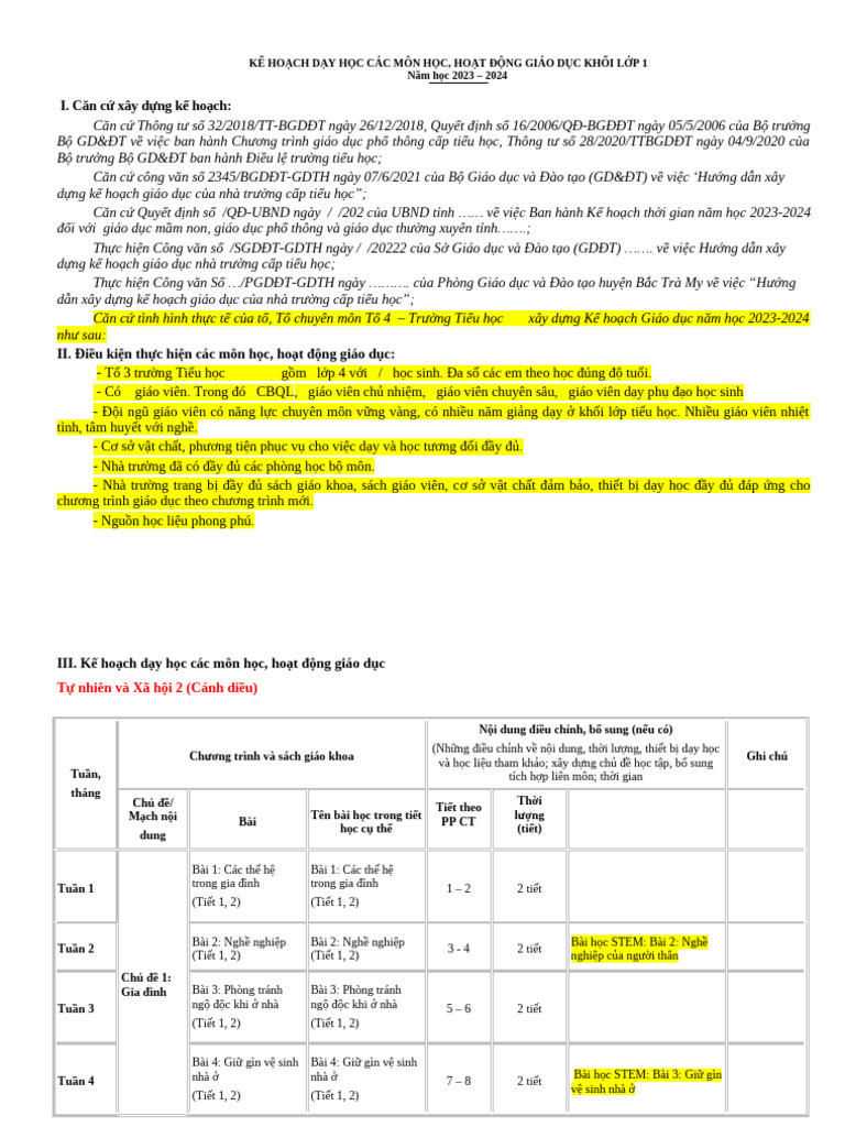 Bai Hoc Stem TNXH Lop 2 | PDF