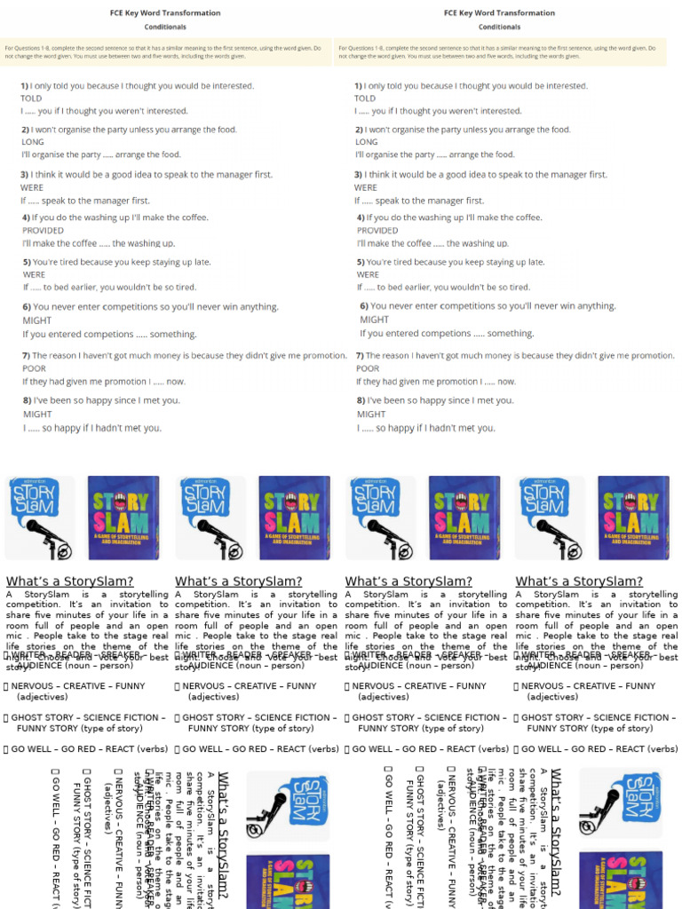 Fce Conditionals Sentence Transformation - Patterns | PDF