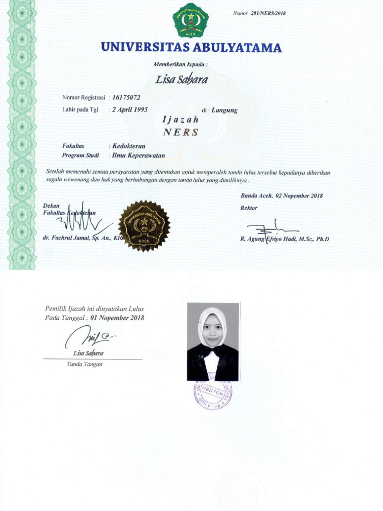 Ijazah Dan STR Lisa | PDF