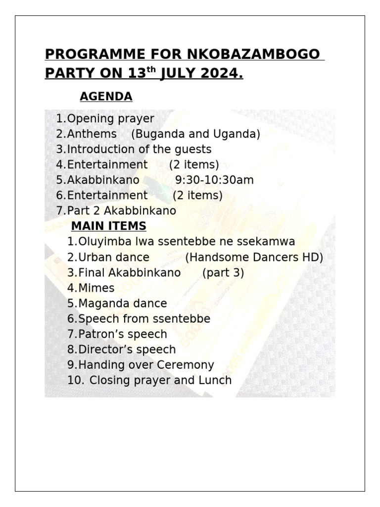 Nkobazambogo Programme | PDF