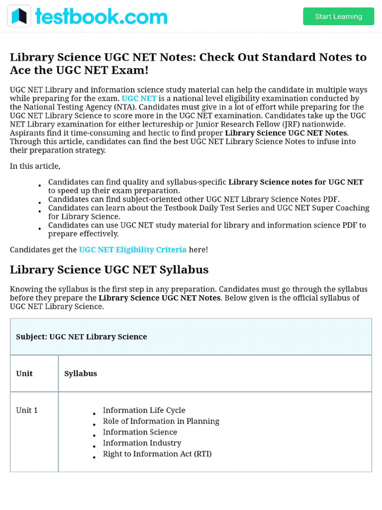 Library Science UGC NET Notes - Check Out Standard Notes To Ace The UGC ...