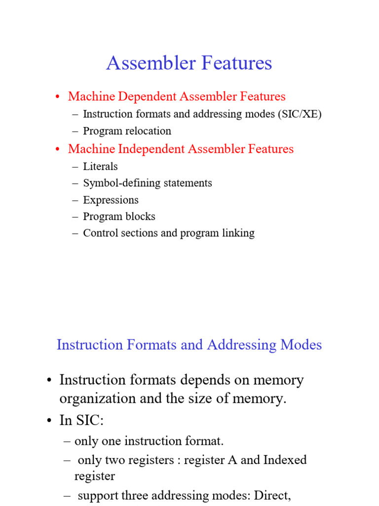 Assembler Features | PDF