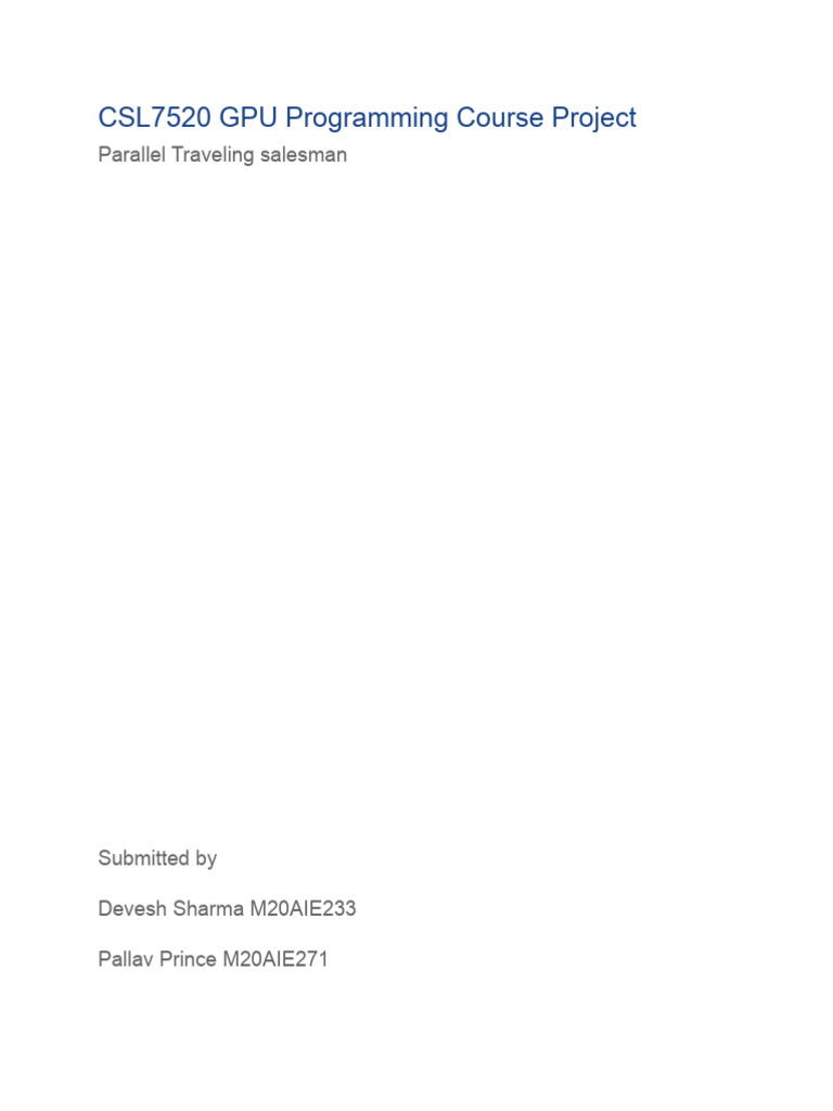 CSL7520 GPU Project Proposal | PDF