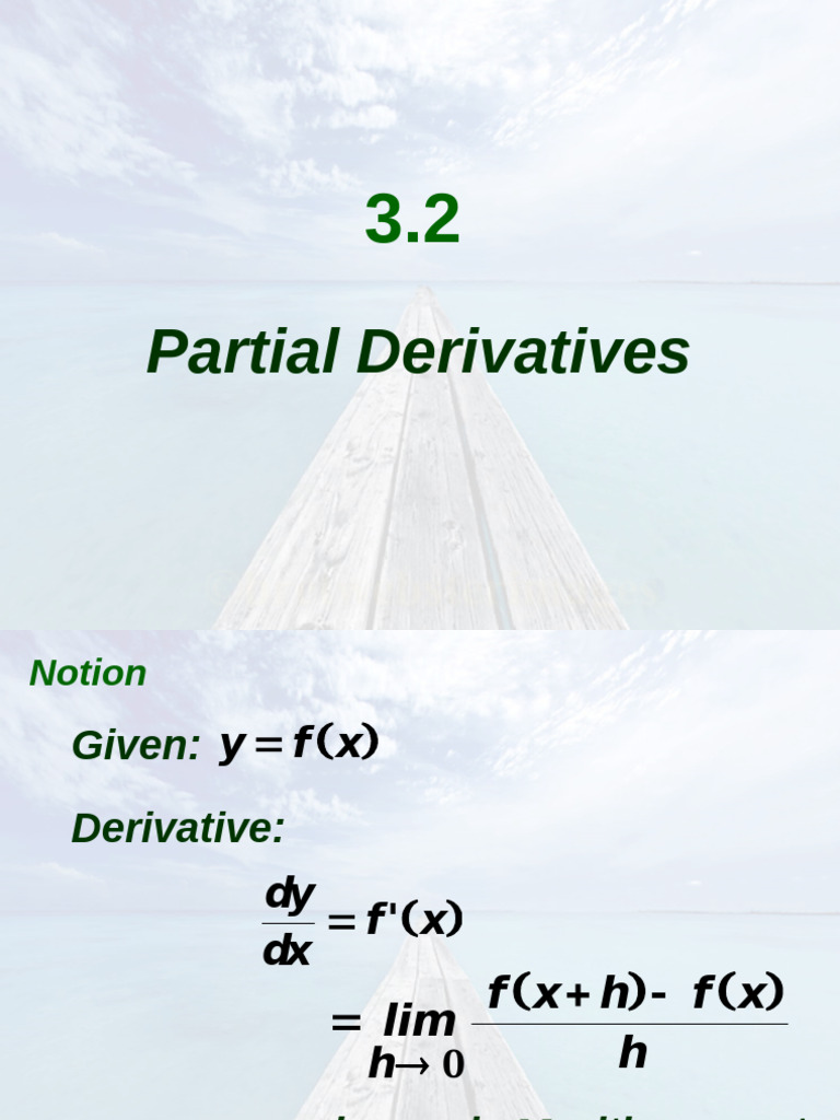 M28 3.2 Partial Derivatives Updated | PDF