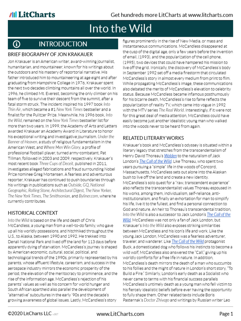 Into the Wild LitChart | PDF