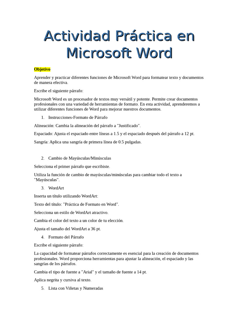 SEMANA 6 - Práctica en Word | PDF