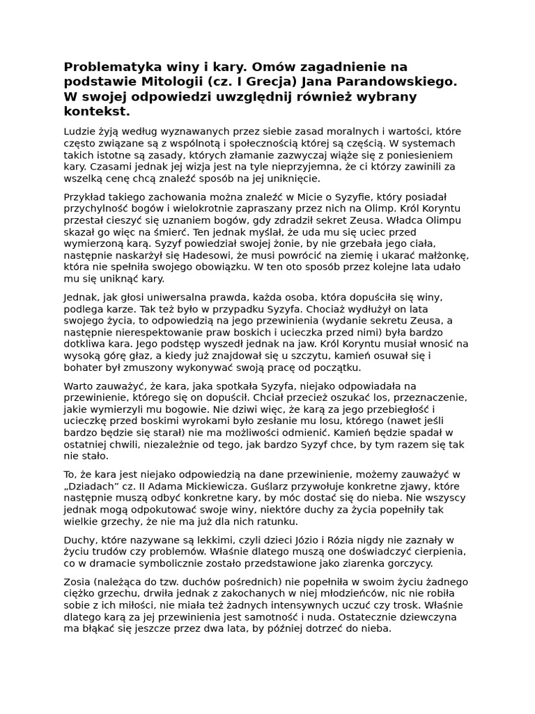 Problematyka Winy I Kary | PDF