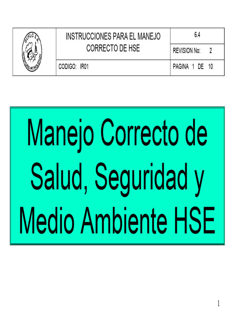 Ir01 Instrucciones Manejo de Hse02 | PDF