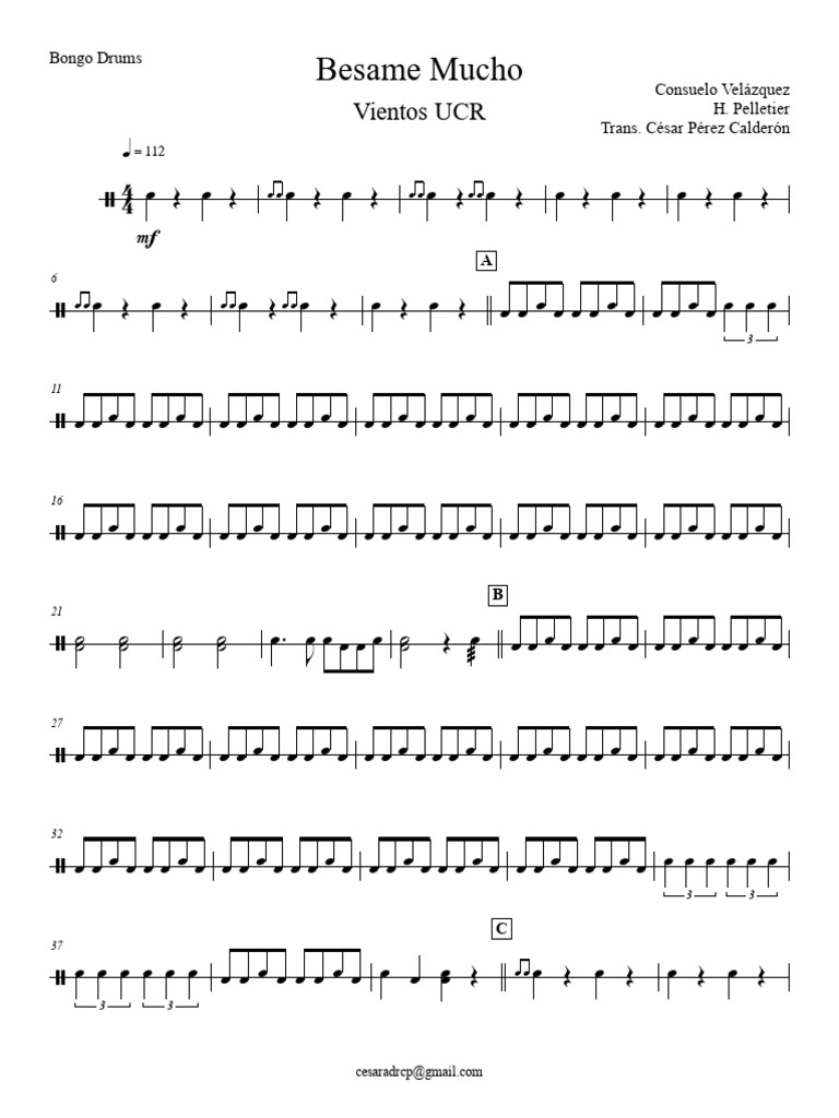 Besame Mucho - Bongo Drums | PDF
