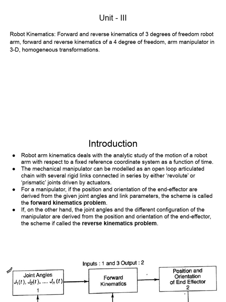 Robotics Unit - III | PDF