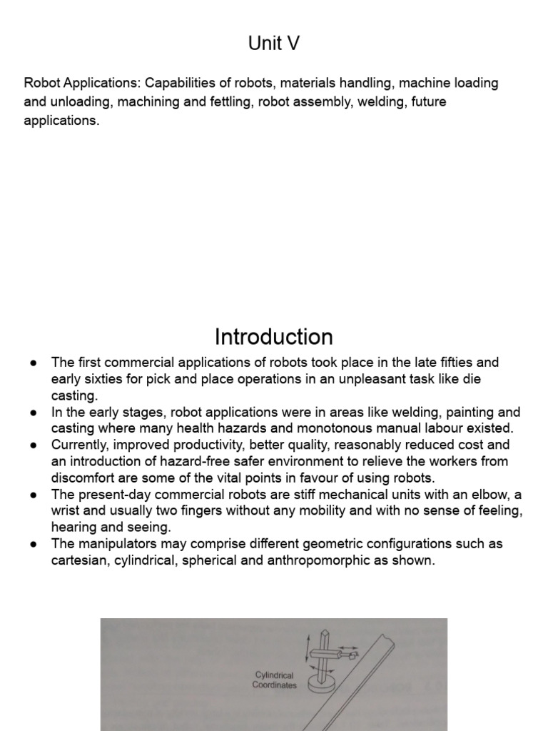 Robotics Unit - V | PDF