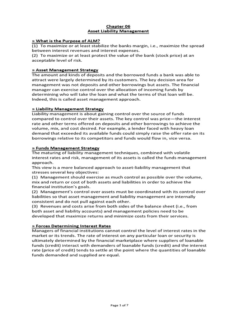 Asset Liability Management Strategies | PDF | Interest | Interest Rates