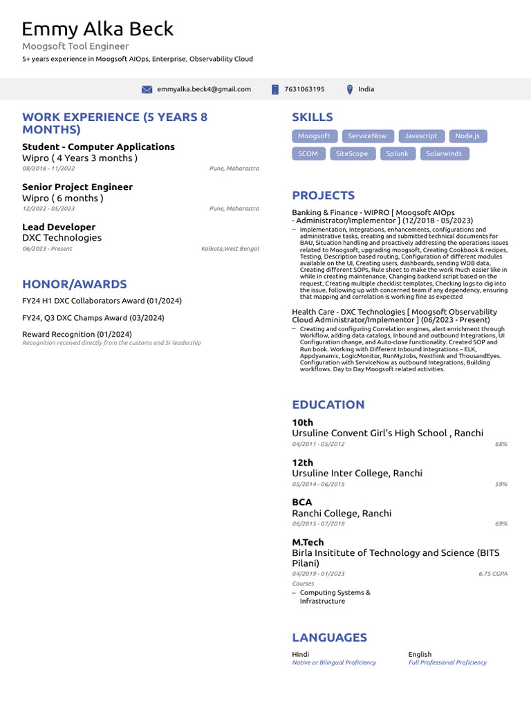 Emmy Alka Beck-Resume | PDF