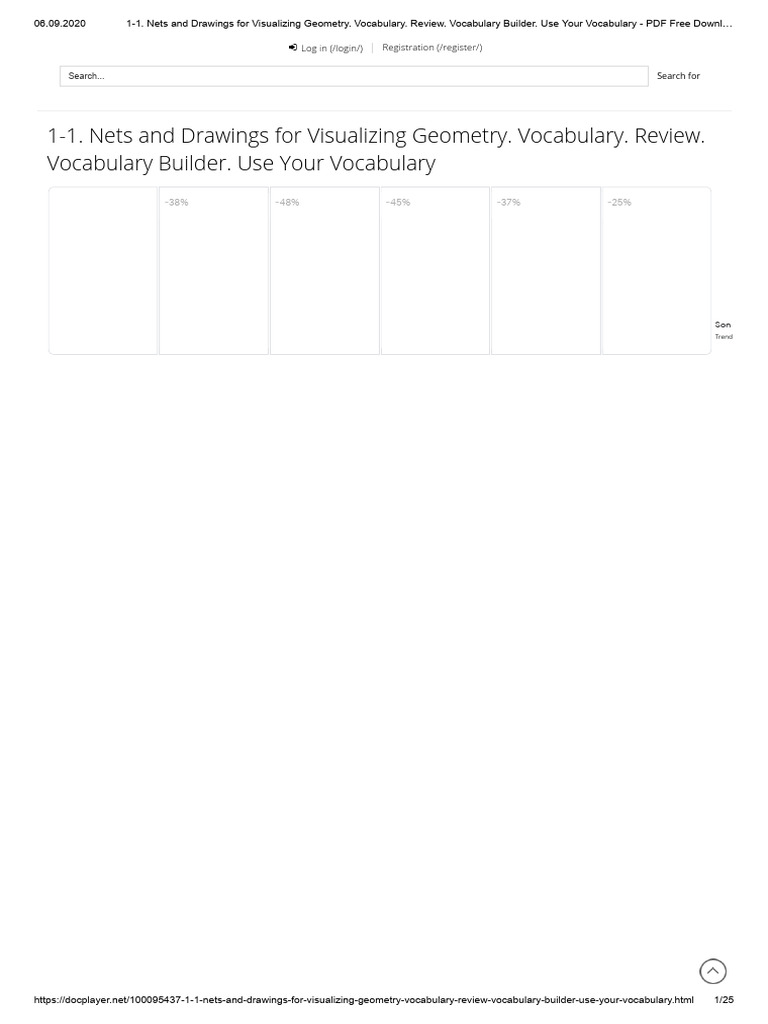 1-1. Nets and Drawings For Visualizing Geometry. Vocabulary. Review. Vocabulary Builder. Use ...