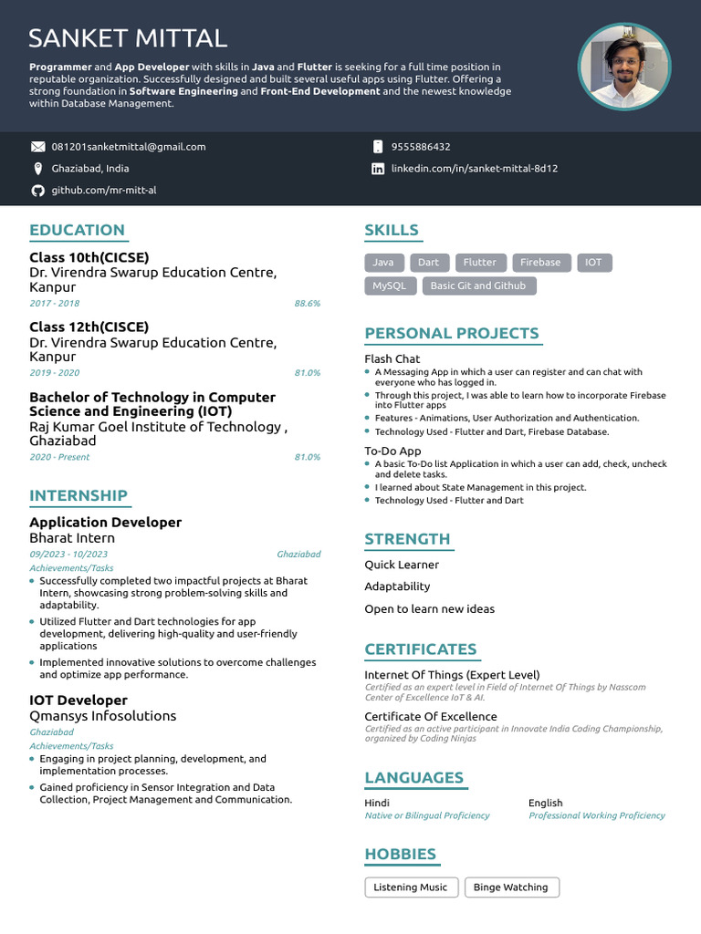 Sanket Mittal's Resume | PDF