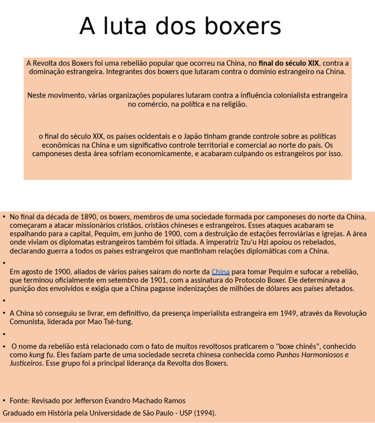 A Luta Dos Boxers | PDF