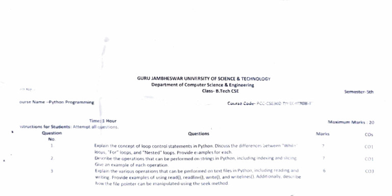 Python Minor-2 | PDF | Teaching Methods & Materials | Computers