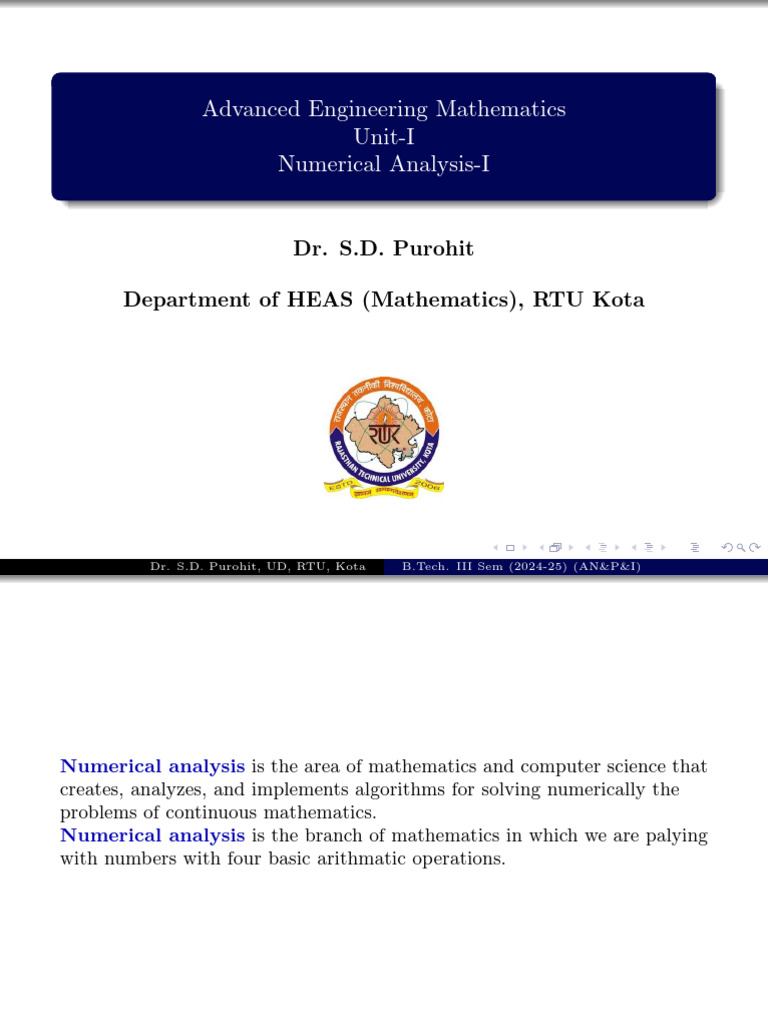 Unit-I (Numerical Analysis-1) | PDF