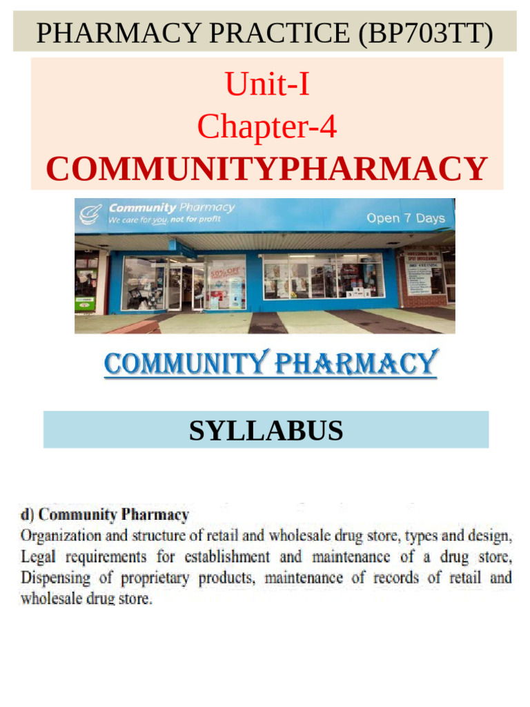 Community Pharmacy | PDF