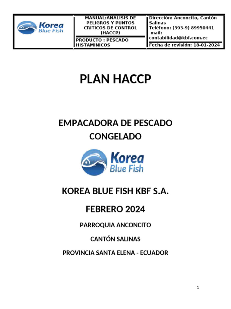 HACCP PELAGICOS | PDF