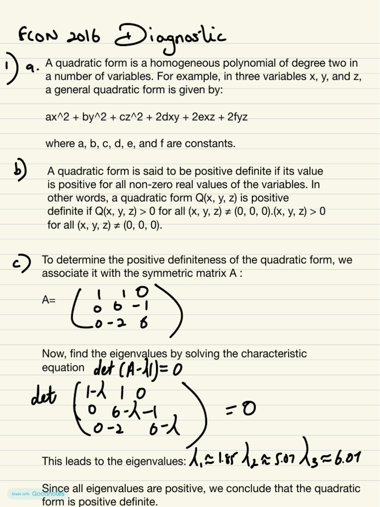 Diagnostic Activity Pdf Vector Space Matrix Mathematics