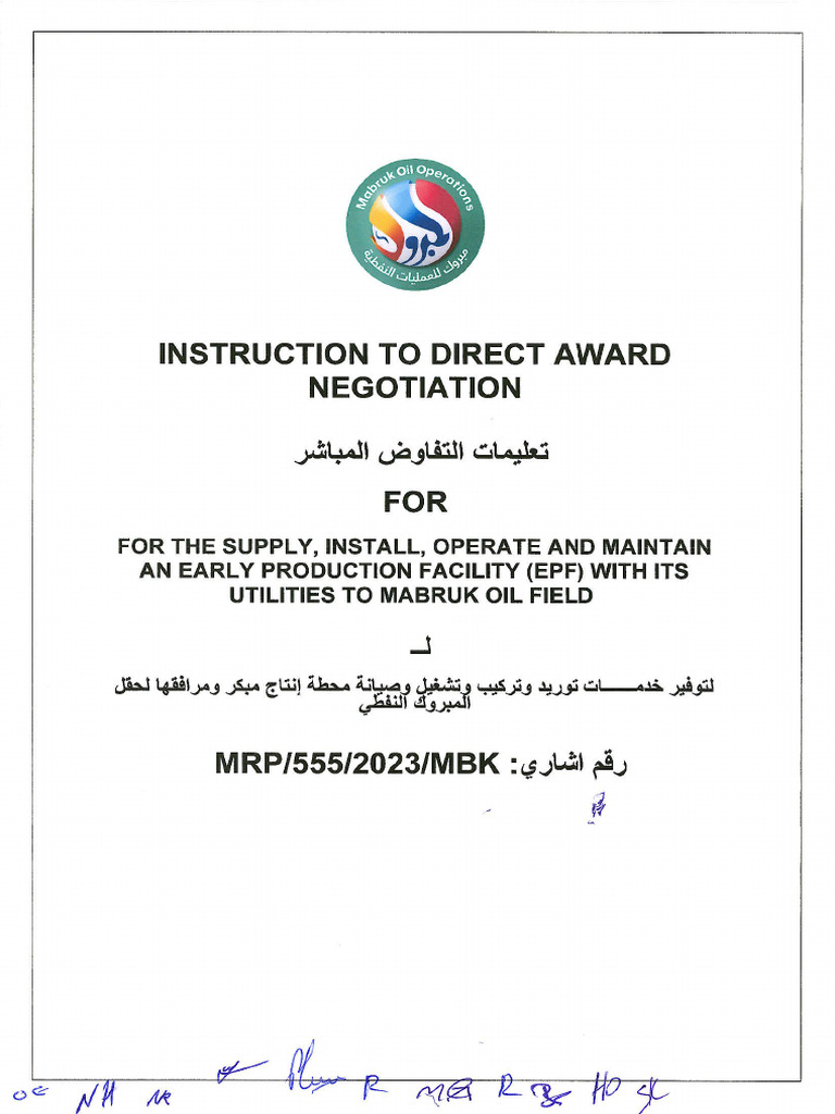 Instruction To Direct Award Negotiation | PDF