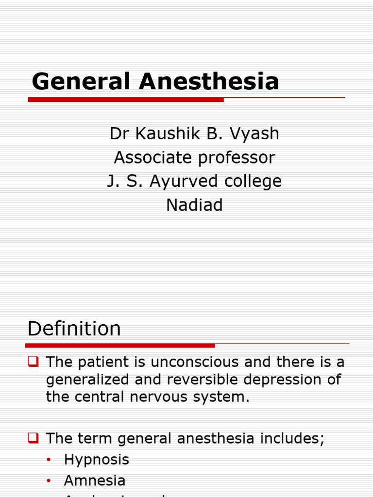 General Anesthesia | PDF