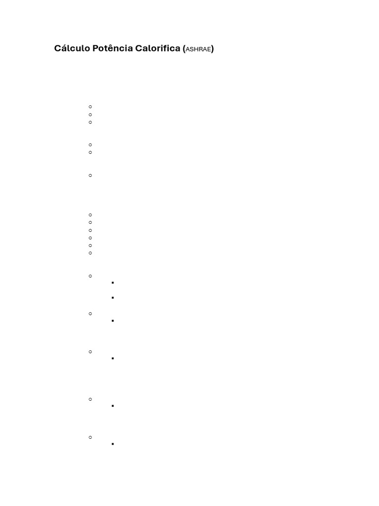 Cálculo da Potência calorifica | PDF