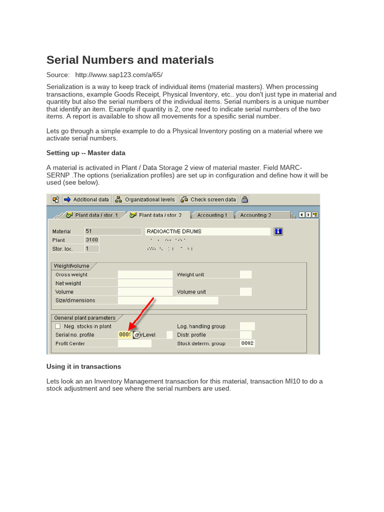 SAP Serial Numbers | PDF