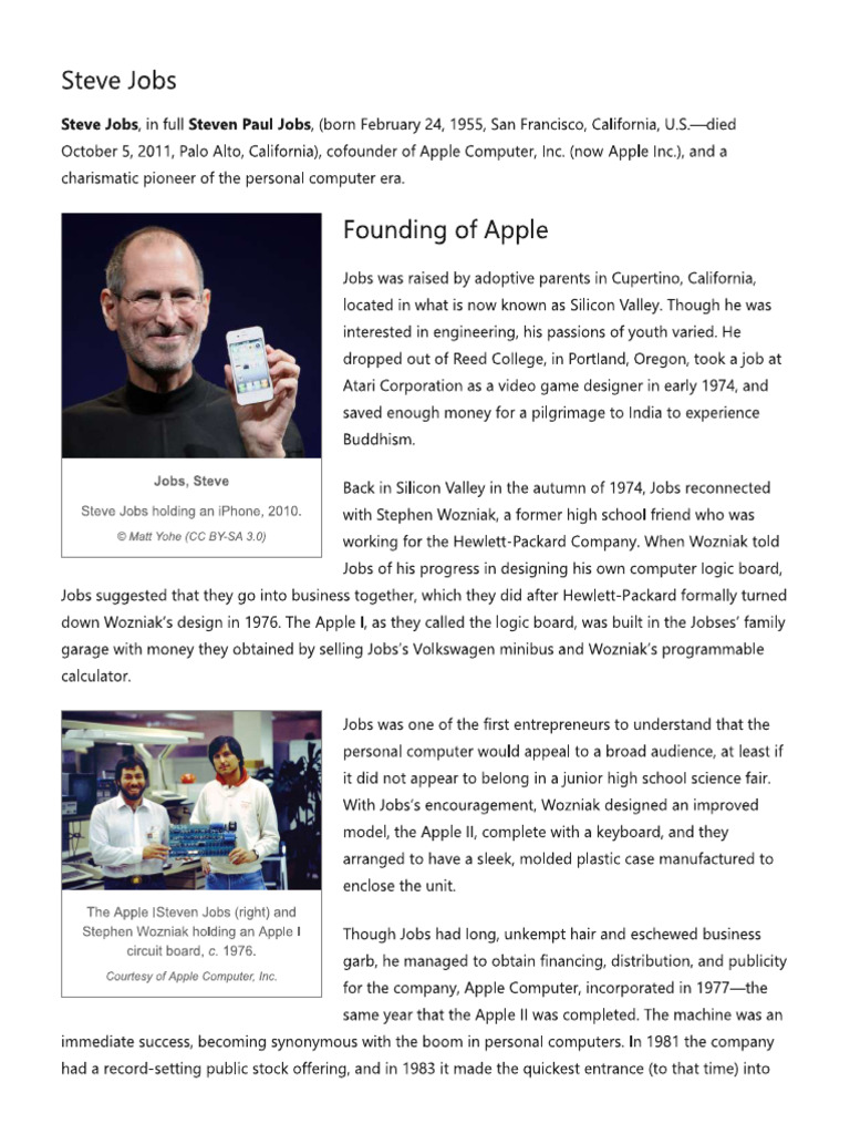 Article - Steve Jobs Bio | PDF