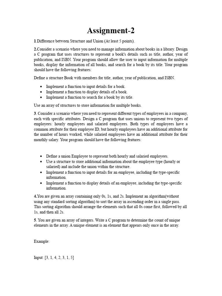 Assignment-2 C Programming | PDF