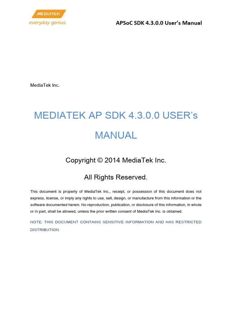 MTK Apsoc SDK User Manual | PDF | Proprietary Software | Flash Memory