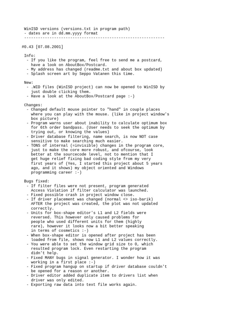 Versions Old | PDF