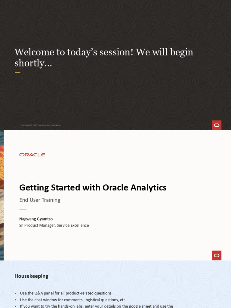 Getting Started with Oracle Analytics | PDF
