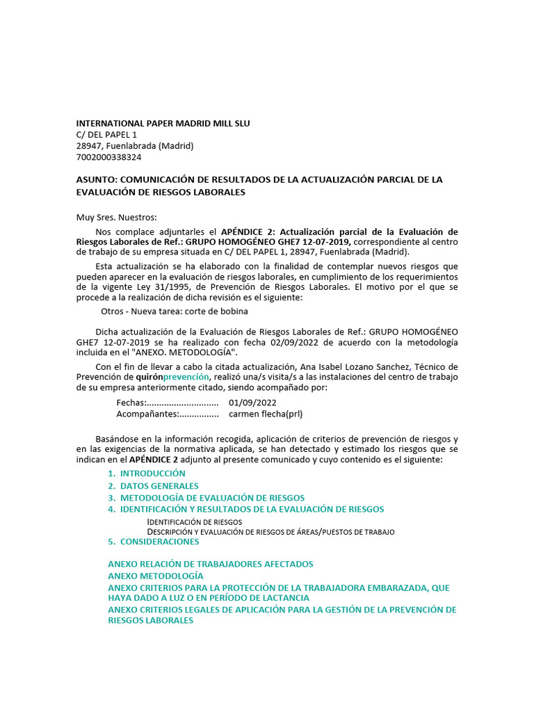 EVALUACIÓN DE RIESGOS - Corte de Bobina Con Sierra Circular - 01092022 ...