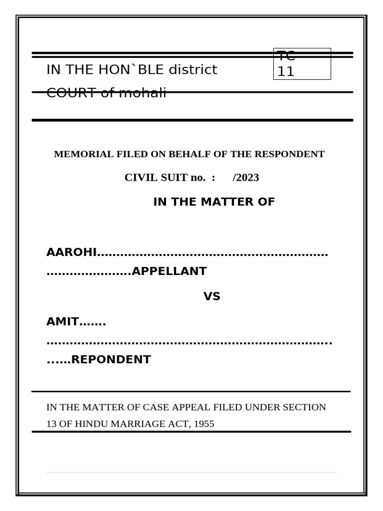 Moot Competiton tc11 Repondent Side | PDF