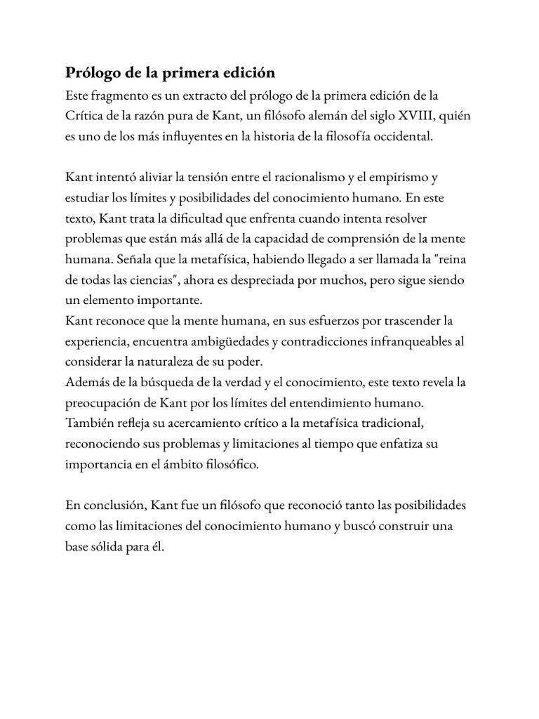 Textos Kant Prólogos | PDF | Philosophy